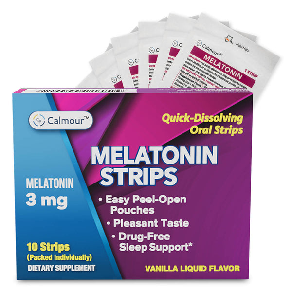 Calmour Melatonin Strips | Quick-Dissolving Sleep Support