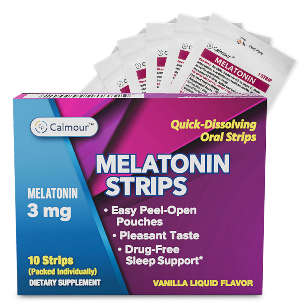 Calmour Melatonin Strips | Quick-Dissolving Sleep Support